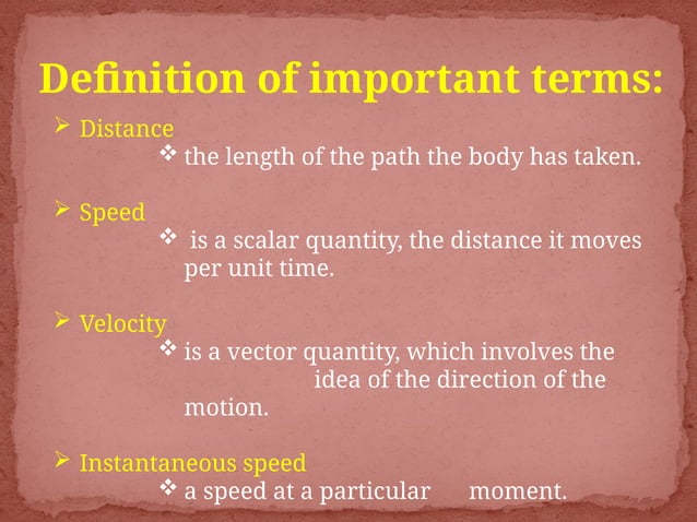Presentation for Definition, formula and Example of Kinematics (Velocity and Acceleration).pptx