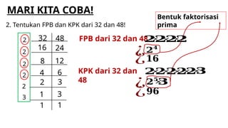 4. KPK DAN FPB metode tabel sd kelas 5 kurikulum merdeka | PPTX