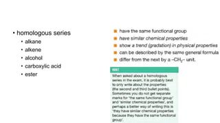 organic chemistry of IGCSE chemistry 10th | PPTX