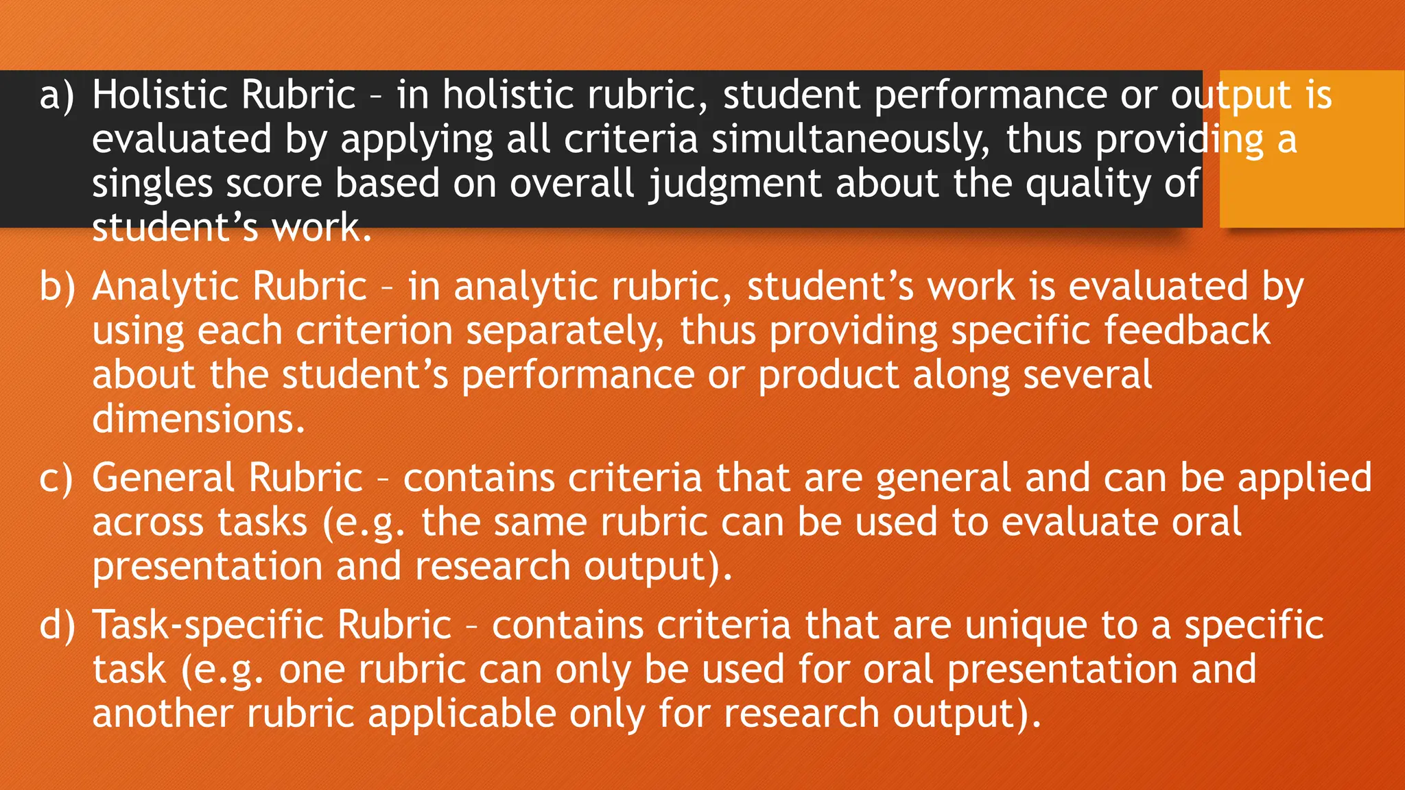 Performance based Assessment subject in Assessment in Learning 2 | PPTX
