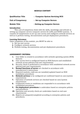 TMC Book CBLM Of Computer System servicing | DOCX