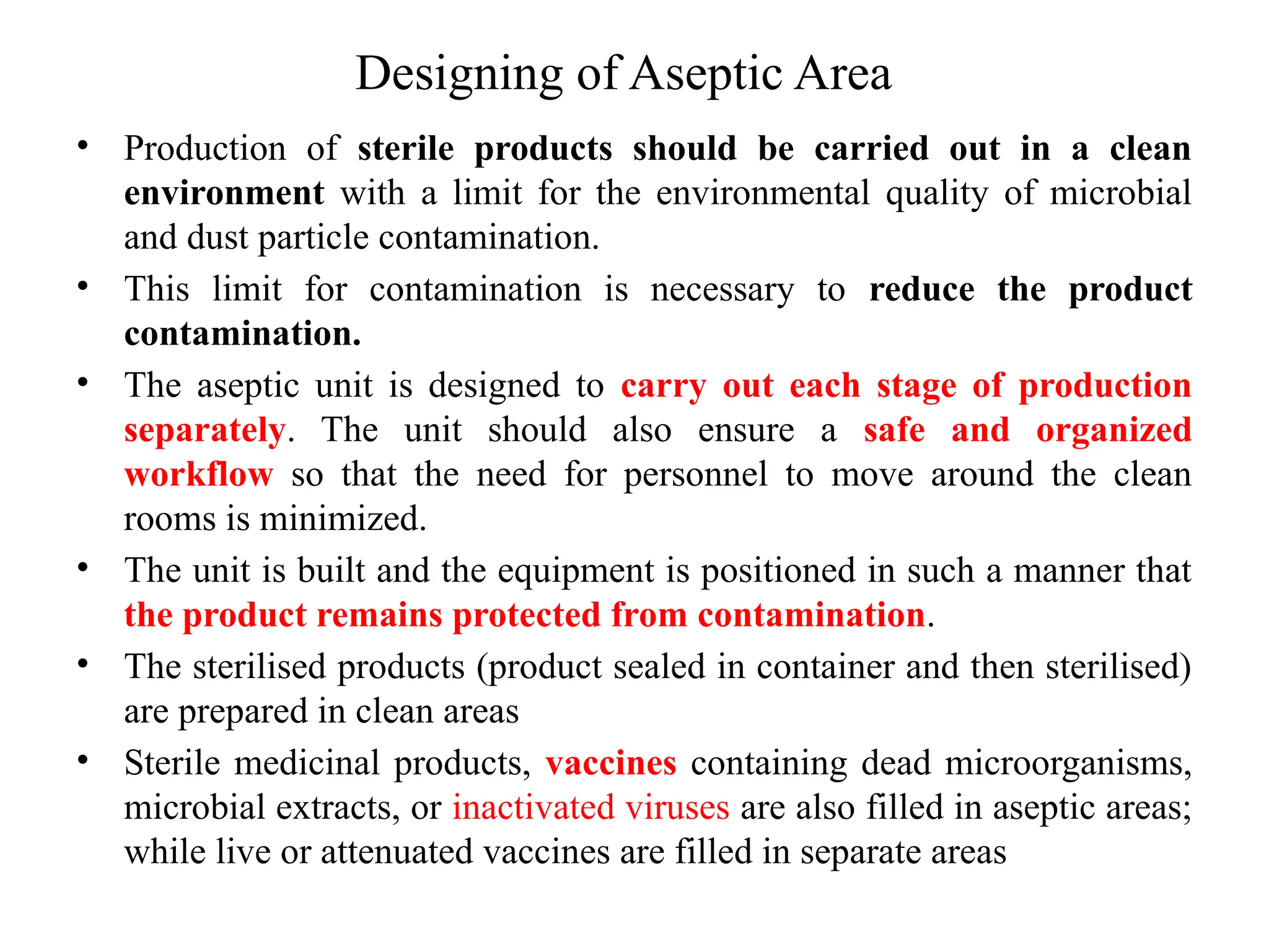 Designing of aseptic area laminar flow and study of different sources ...