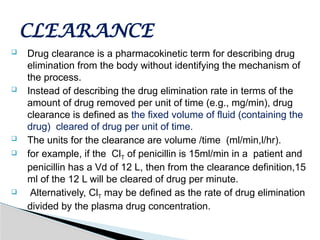 The drug distribution and Clearance.pptx