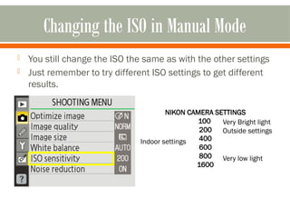 Introduction to photography shooting in manual mode | PPT
