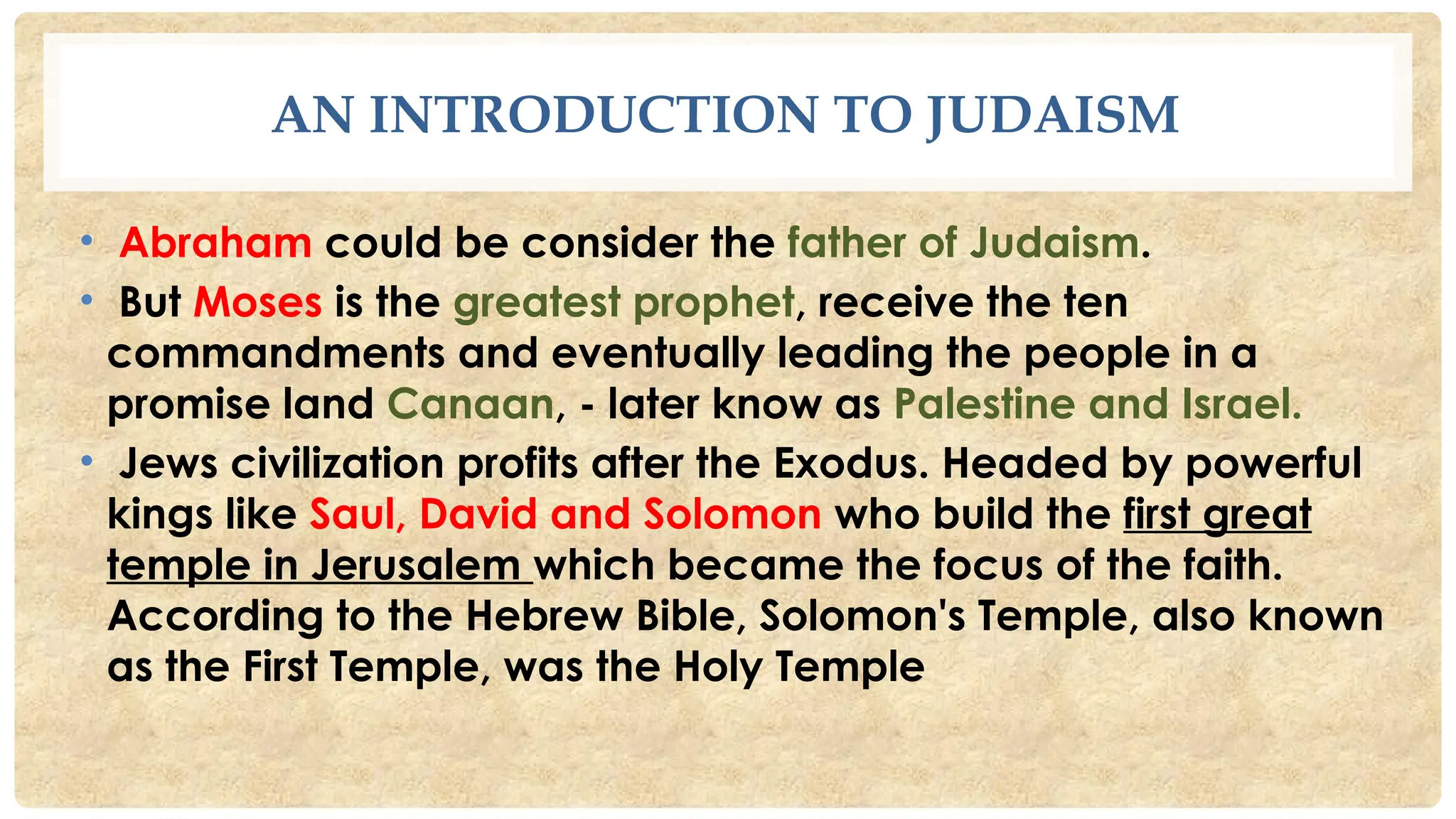 Founder and Origin of Judaism powerpoint presentation | PPTX