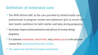 Antenatal Care ppt for BSc Nursing students | PPTX