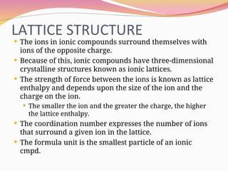 4.1 IONIC BONDING AND STRUCTURE.PPT examples of ionic compounds | PPT