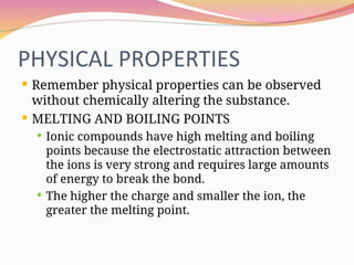 4.1 IONIC BONDING AND STRUCTURE.PPT examples of ionic compounds | PPT