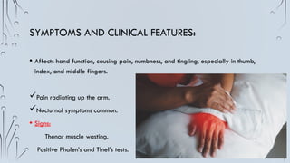 4.Carpal Tunnel Syndrome (CTS)compression of the median nerve. General ...