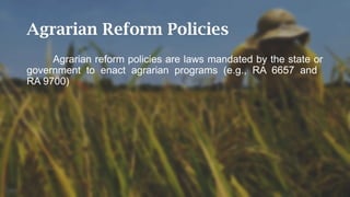 Presentation on Agrarian Reform Policies | PPTX