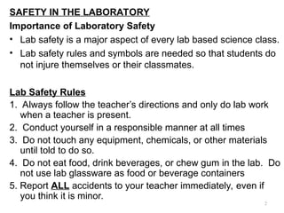 SAFETY MEASURES IN THE MEDICAL LABORATORY | PPT
