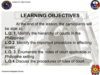 4.1 Rules of Court.ppt for criminology degree | PPT