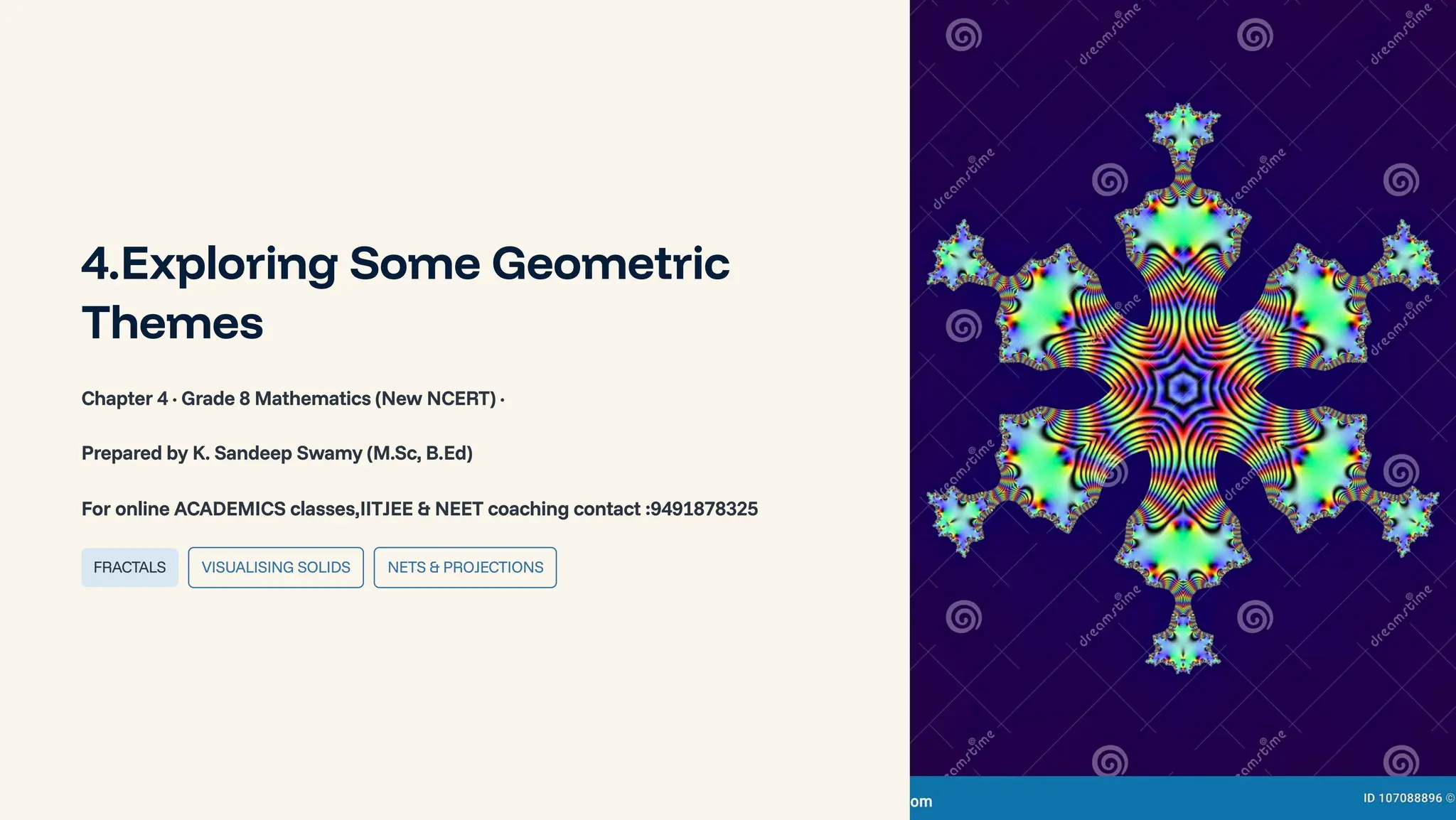 4.Exploring-Some-Geometric-Themes.pdf/Chapter 4 · Grade 8 Mathematics (New NCERT) · Prepared by ...