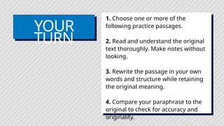 Mastering Paraphrasing Techniques for Academic Success and Plagiarism ...