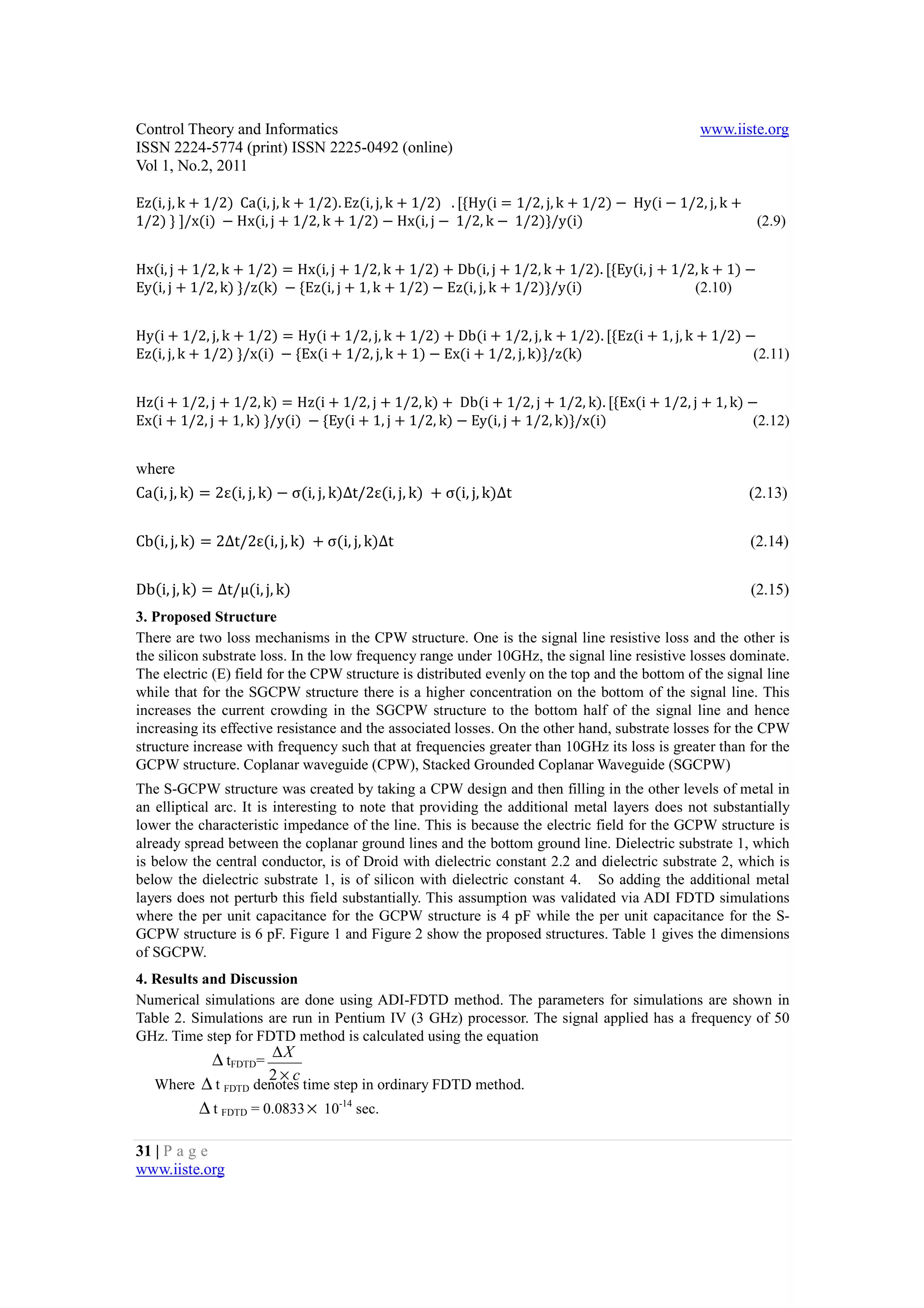 4.[29 34]signal integrity analysis of modified coplanar waveguide structure using adi-fdtd ...