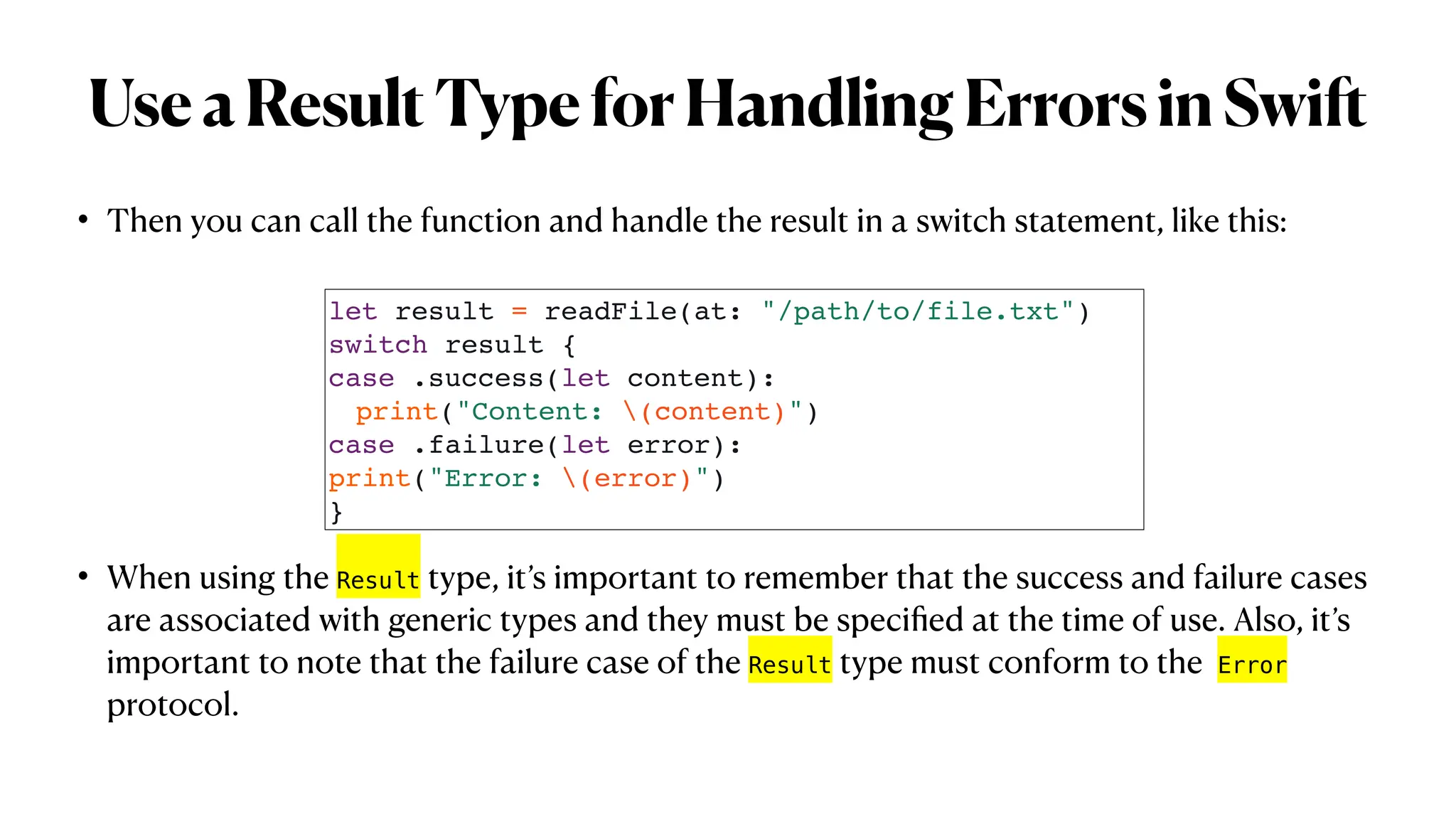 Basic Swift programming and Error Handling | PPT