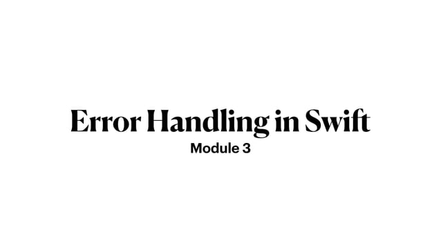 Basic Swift programming and Error Handling | PPT