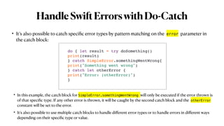 Basic Swift programming and Error Handling | PPT