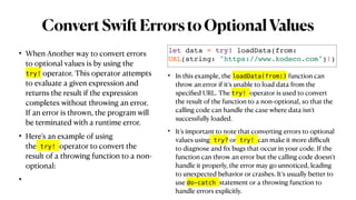 Basic Swift programming and Error Handling | PPT
