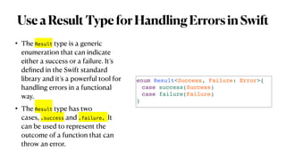 Basic Swift programming and Error Handling | PPT