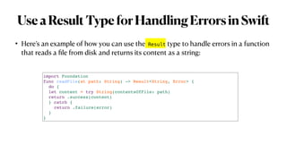 Basic Swift programming and Error Handling | PPT