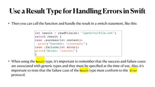 Basic Swift programming and Error Handling | PPT