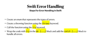Basic Swift programming and Error Handling | PPT