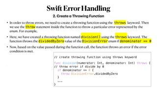 Basic Swift programming and Error Handling | PPT