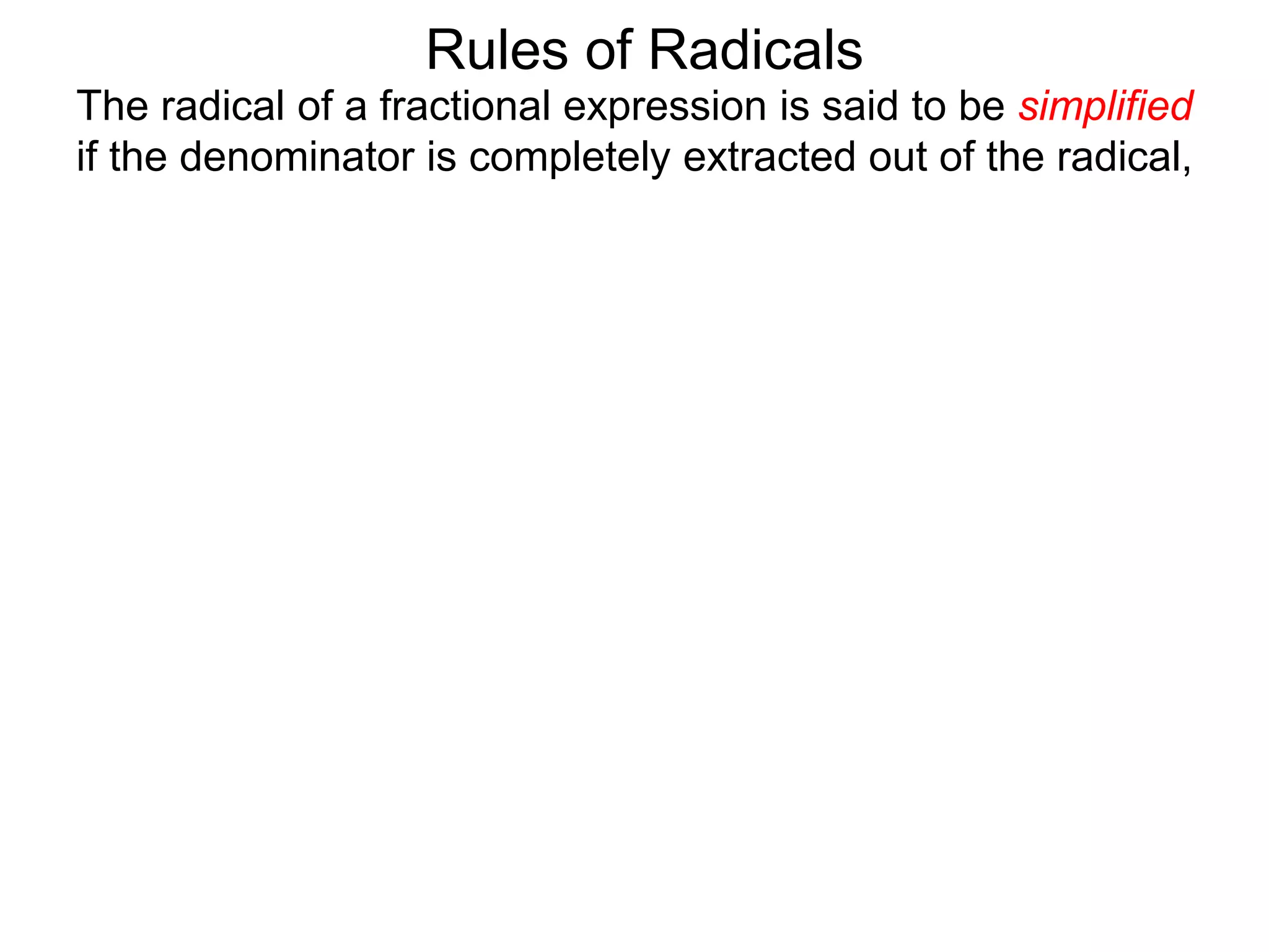 4 2 rules of radicals | PPTX