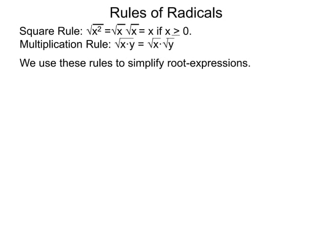 4 2 rules of radicals | PPTX | Physics | Science