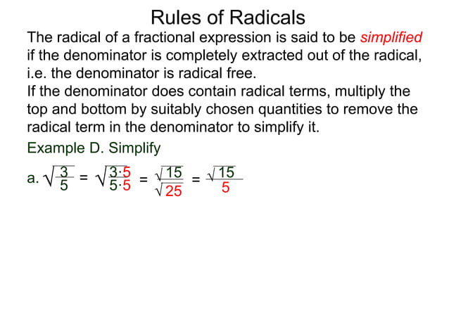 4 2 rules of radicals | PPTX | Physics | Science