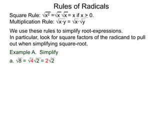 4 2 rules of radicals | PPTX