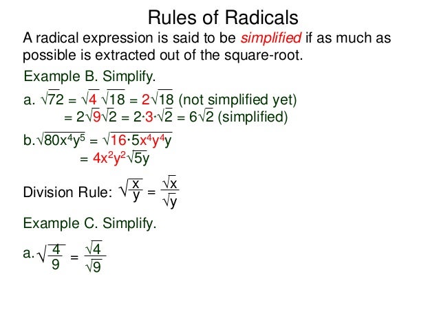 4 2 rules of radicals