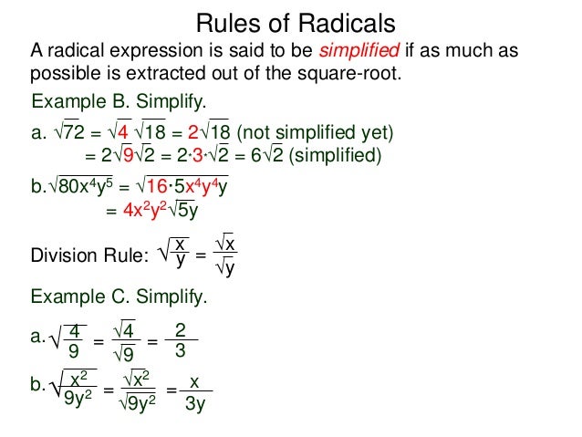 4 2 rules of radicals