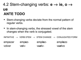 Gramatica a Stem Changing Verbs E to I Answers