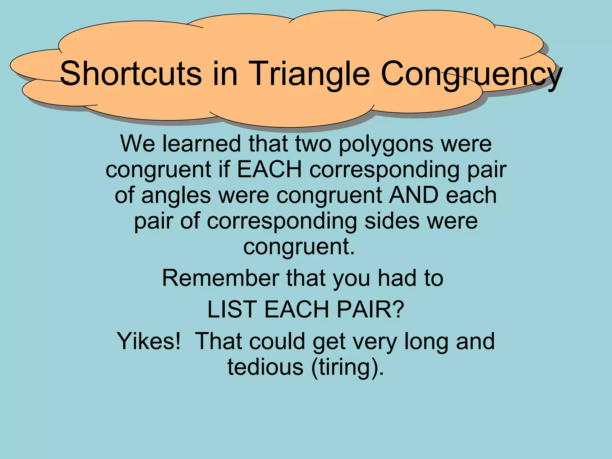 Review on Triangle Congruency | PPT