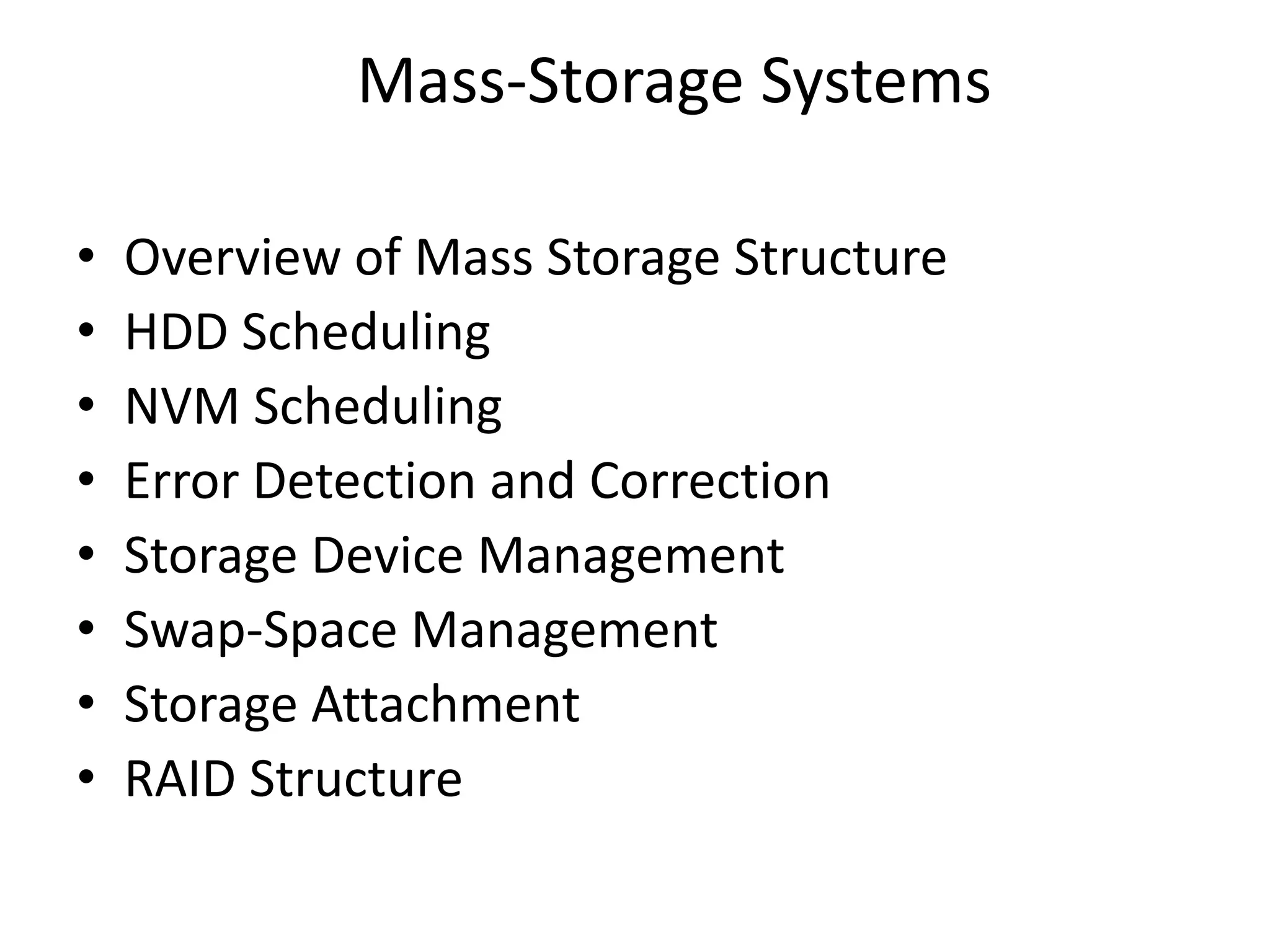 Mass storage systems presentation operating systems | PPT