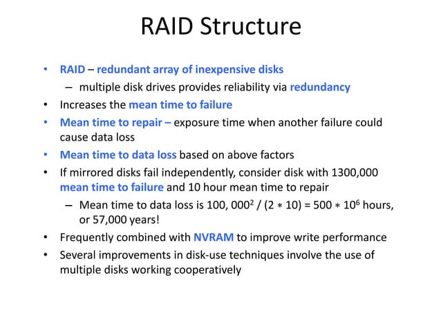 Mass storage systems presentation operating systems | PPT | Data ...