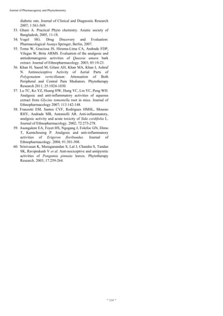Analgesic activities of Geodorum densiflorum, Diospyros blancoi ...