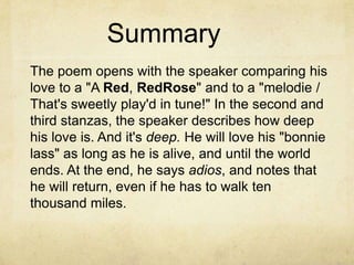 4.3. A Red, Red Rose | PPTX | Poetry | Books and Literature
