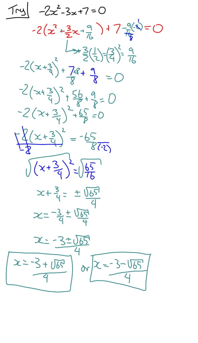 4.3 solving equations using completeing the square | PPTX
