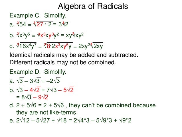 4 3 algebra of radicals