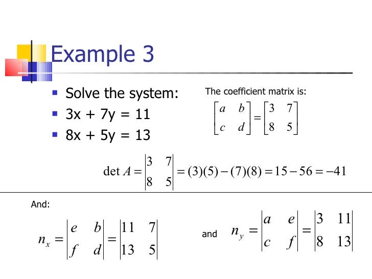 4.3 cramer’s rule