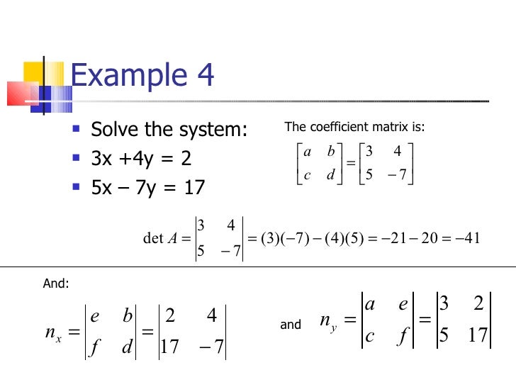 4.3 cramer’s rule