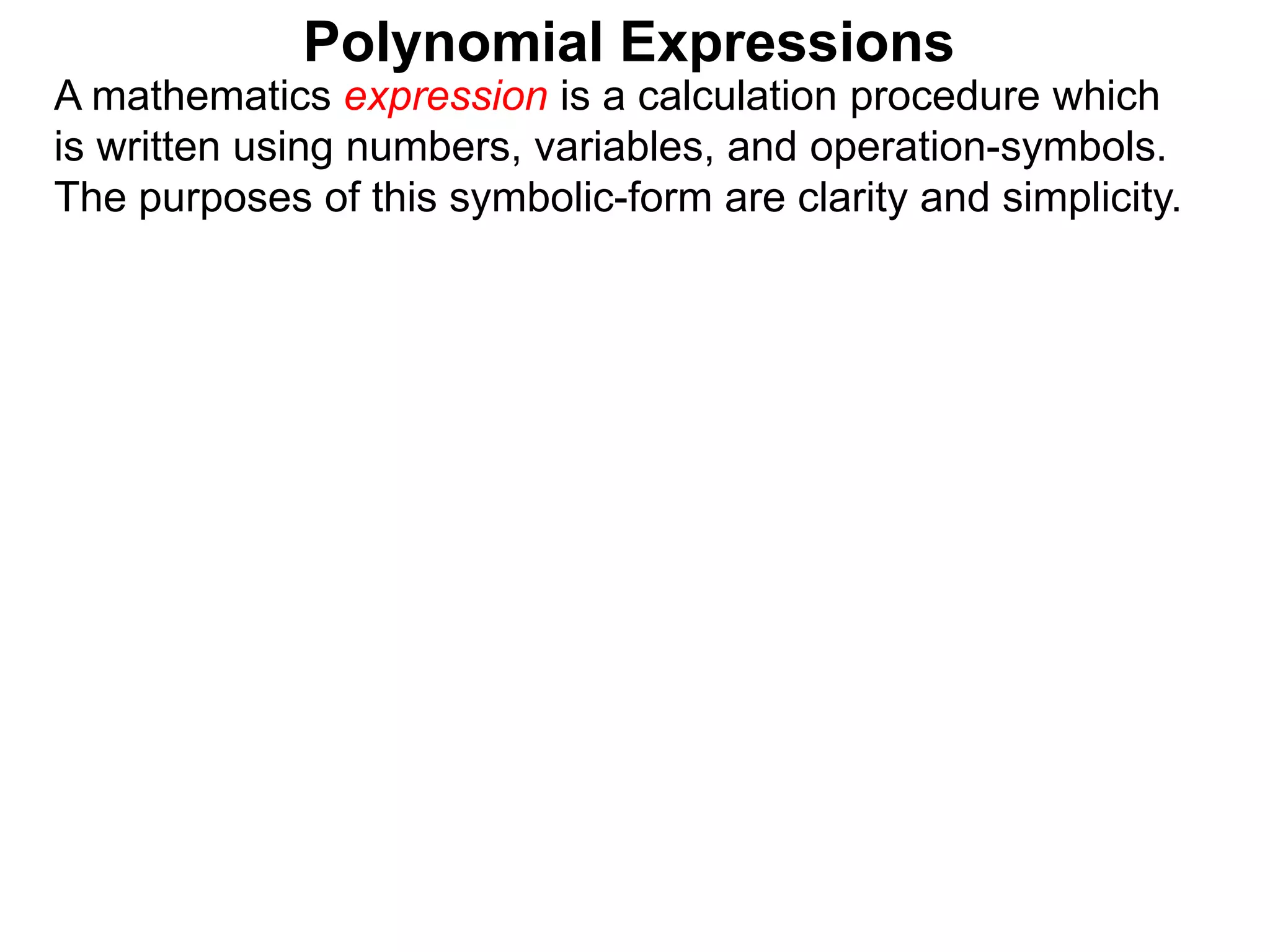 4 3polynomial expressions | PPTX