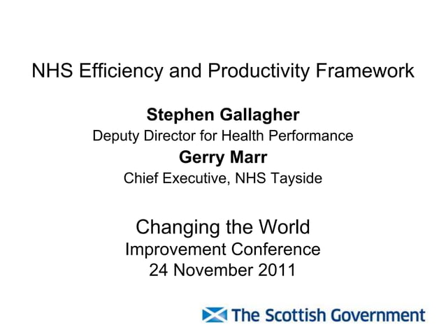 4.3 productivity & efficiency framework nhs tayside & scottish ...
