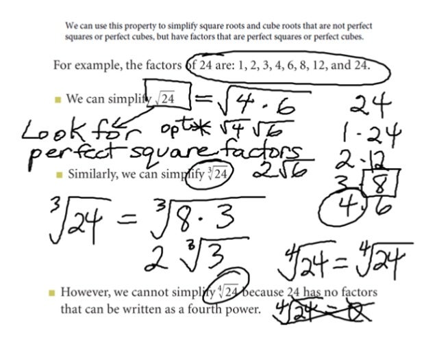 4.3 simplify radical notes