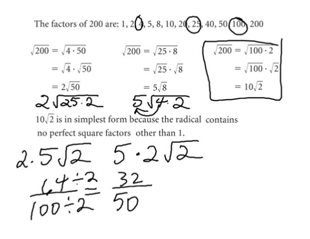 4.3 simplify radical notes