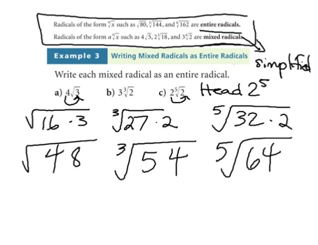 4.3 simplify radical notes