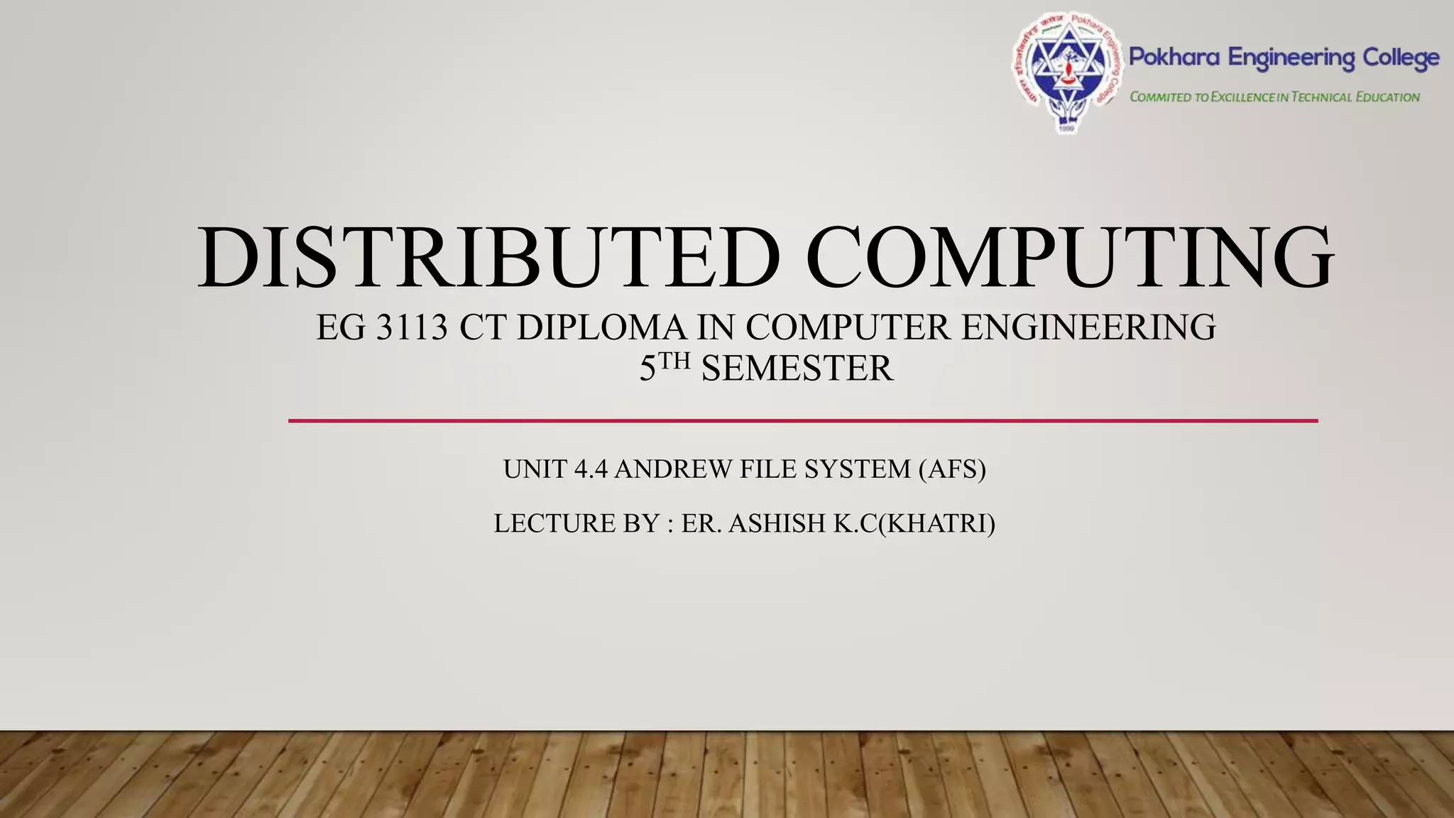 Andrew File System | PPTX